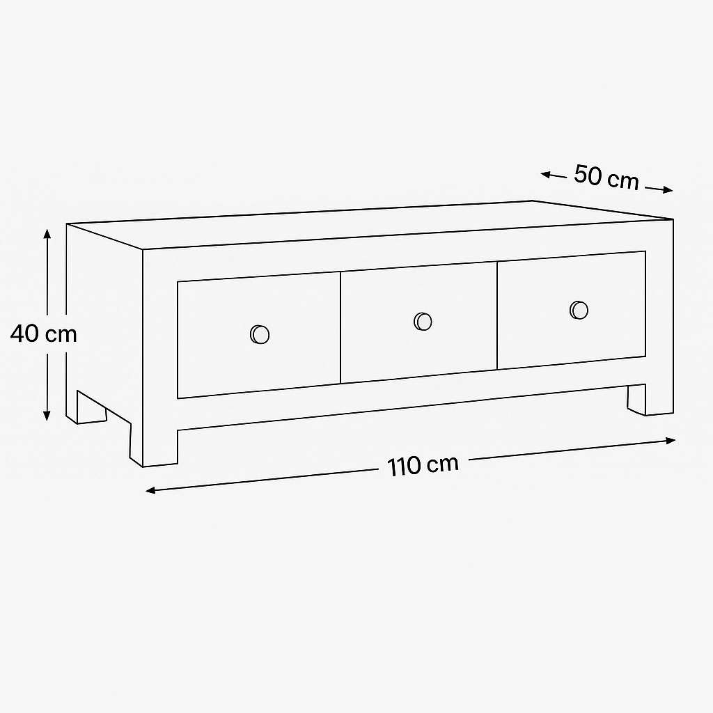 Mantra 3 Drawer Coffee Table | Solid Wood Table for Living Room