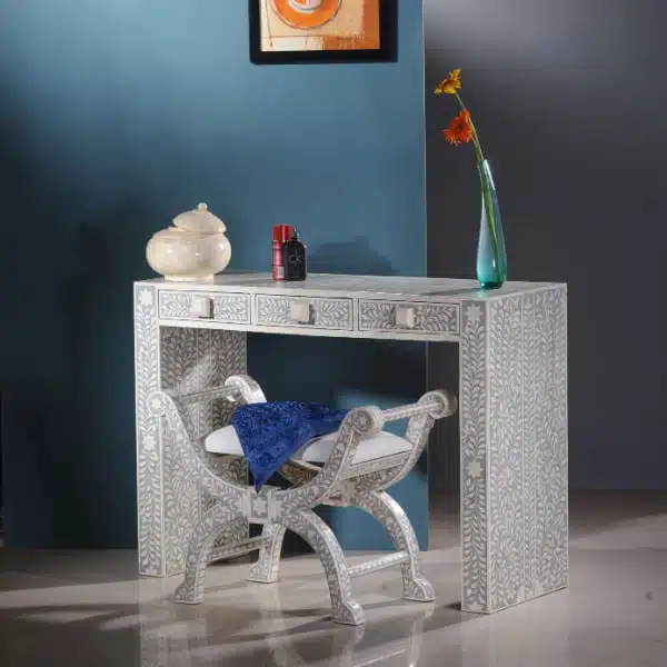 Classic Petal Console - Bone Inlay Console Table