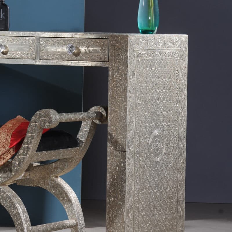 Elegant Embossed Console - Metal Console Table